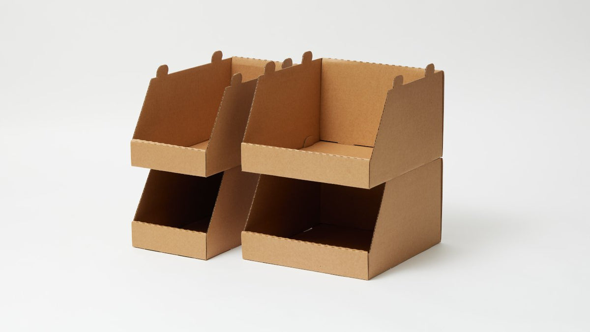 Picking Bins - Stackable Cardboard Storage Bins | PackQueen