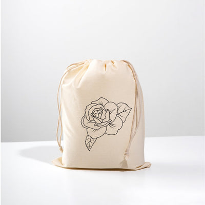 Calico Drawstring Bag | Small & Large Sizes | Plain or Printed