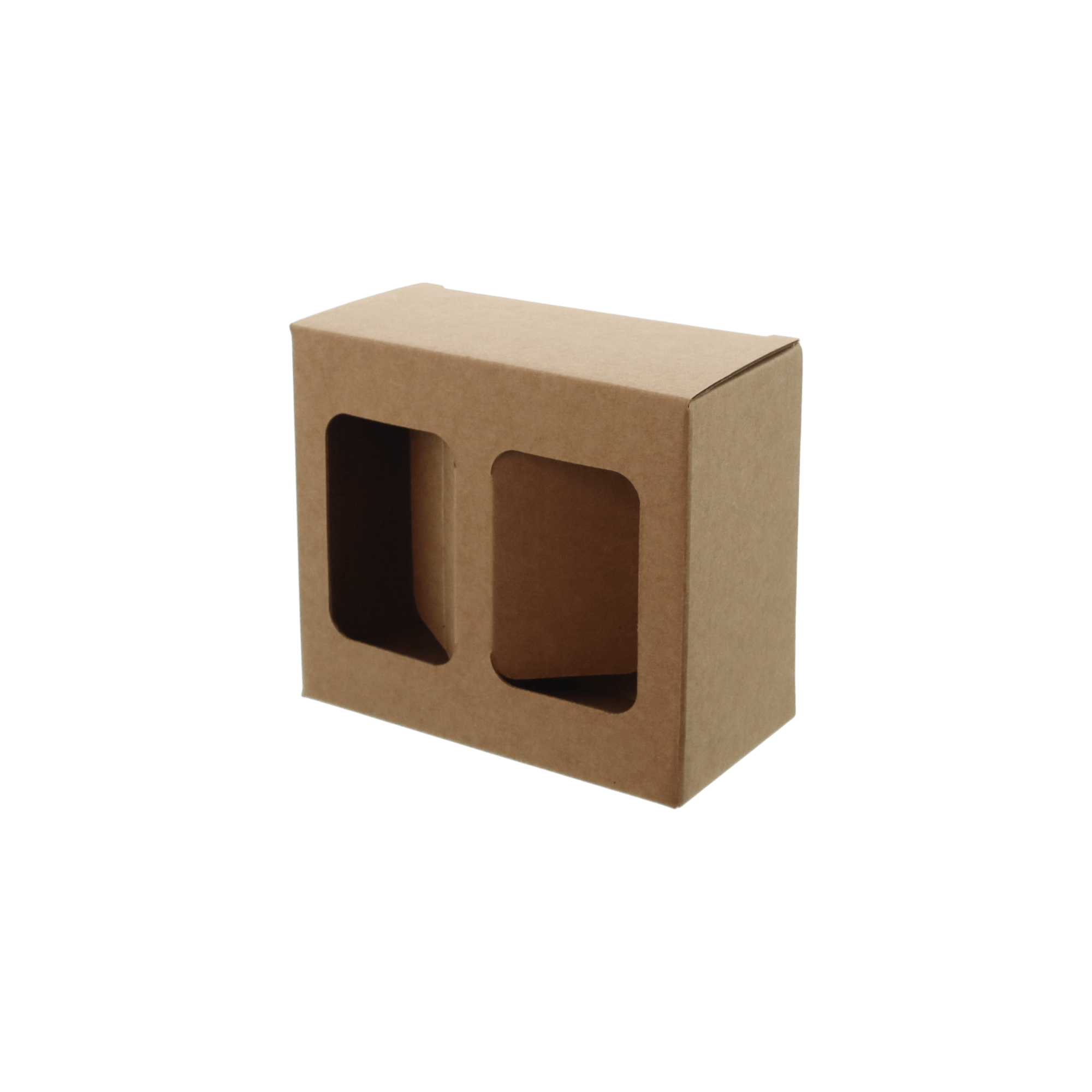 SAMPLE - E Flute - Two Window Gift Box 30201 - Kraft Brown