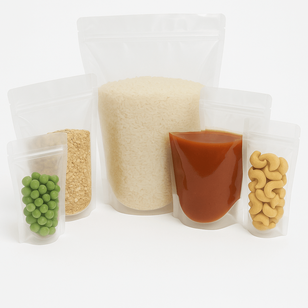 Standup PET Plastic Pouches - Clear (100 Pack)