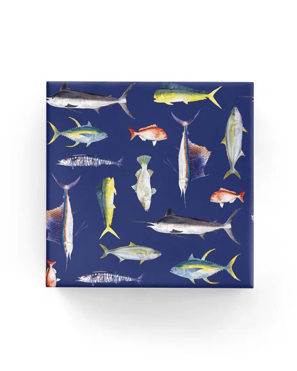 Wrapping Paper - 600mm x 40metres - Gone Fishing - Blue