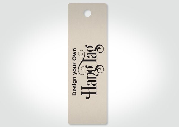 Hang Tags Rectangle 50 x 155mm - Brown with Print (400gsm)