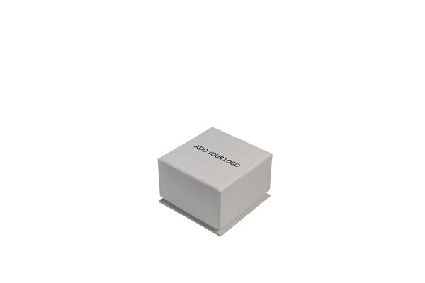 CUSTOM PRINTED Small Rigid Linen Jewellery Box - White