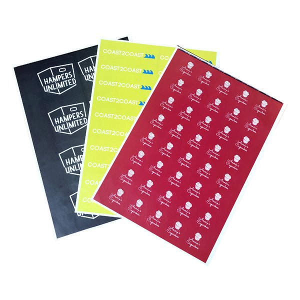Full Colour Custom Printed Stickers - A4 Sheet - Assorted Sizes