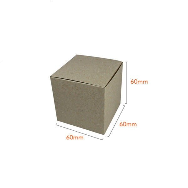 Recycled Brown One Piece Cube Box 60mm