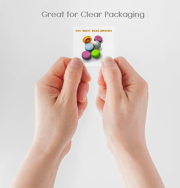 SQUARE Poly Laser Clear Gloss Permanent Printed Labels (38mm x 38mm Su